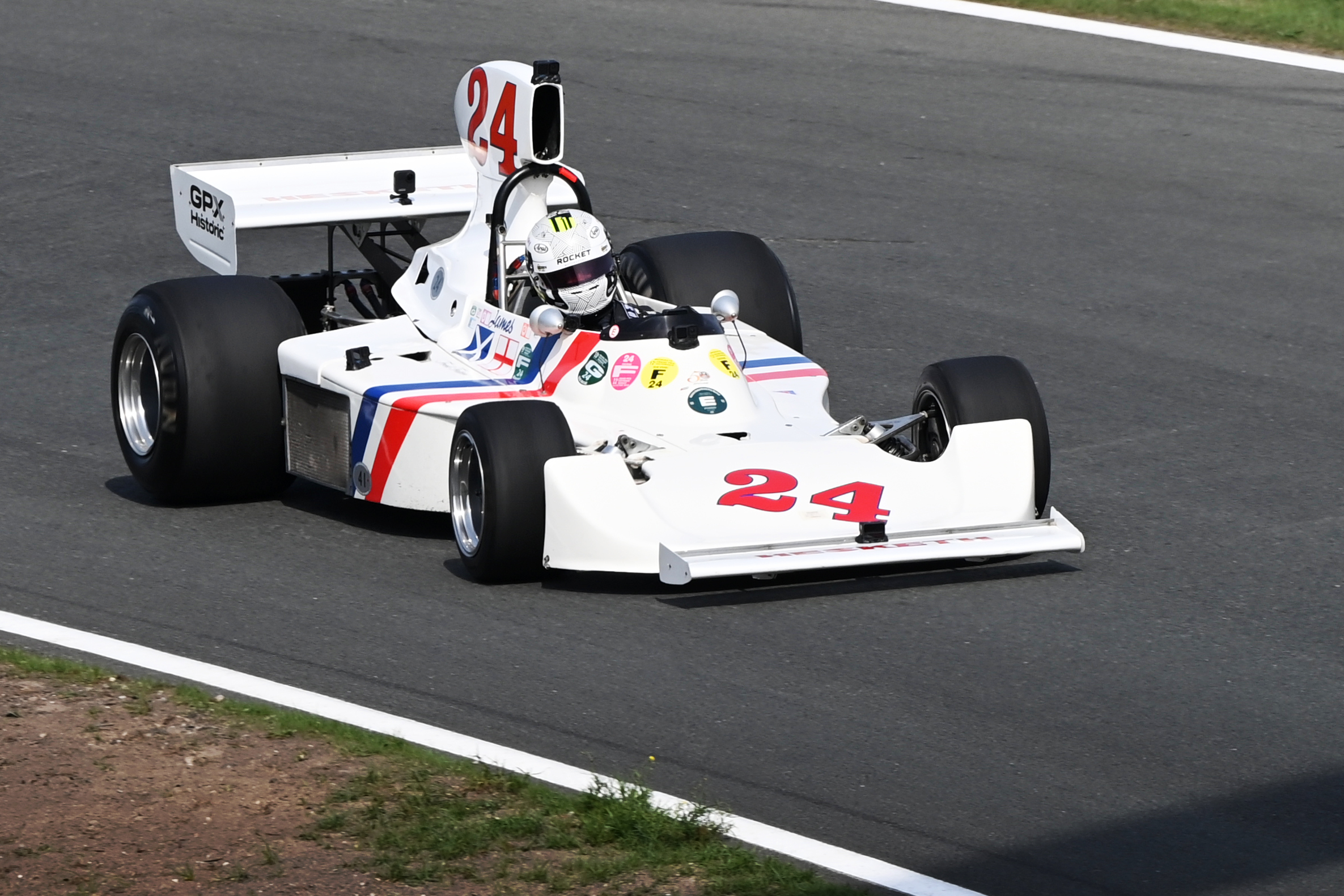 Jenson Button at the wheel of GPX Historic’s Hesketh at Zandvoort ...
