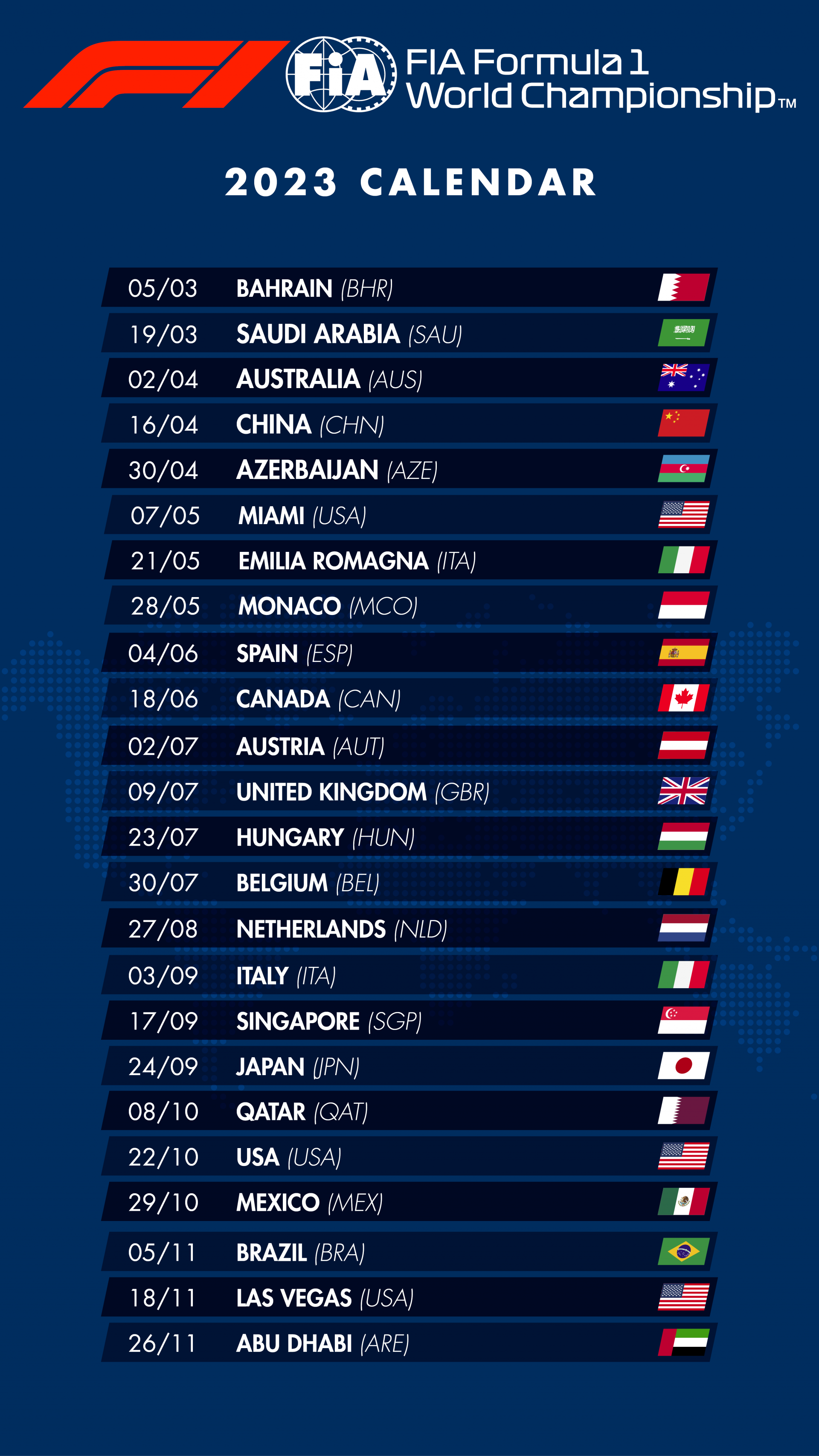 2023 F1 Calendar Unveiled Change Of Dates Confirmed For The 24 Hours 2023 F1 Calendar Unveiled Change Of Dates Confirmed For The 24 Hours